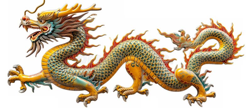 Chinese Dragon Isolated on Transparent White Background Stock Photo ...