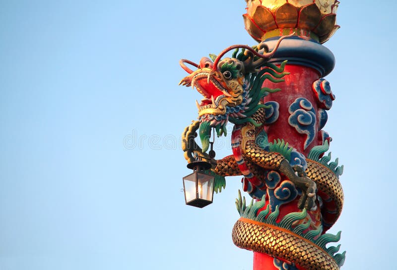 Dragon Lamp at the Wall Near the Entrance of a Building Stock Photo ...