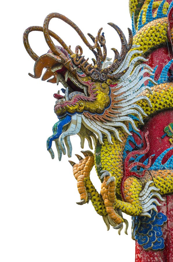Chinese dragon on the ploe stock image. Image of animal - 50088821