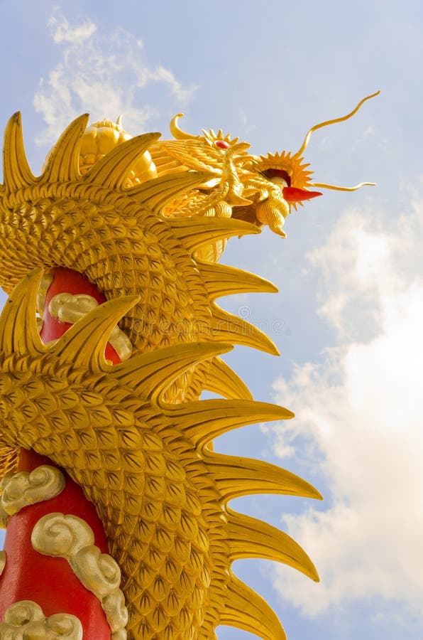 Chinese Dragon is Reaching the Sky Stock Photo - Image of culture, coil ...