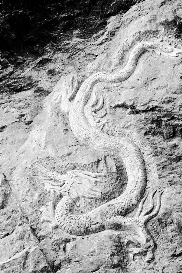 Chinese dragon on the rock stock image. Image of rock - 15502037