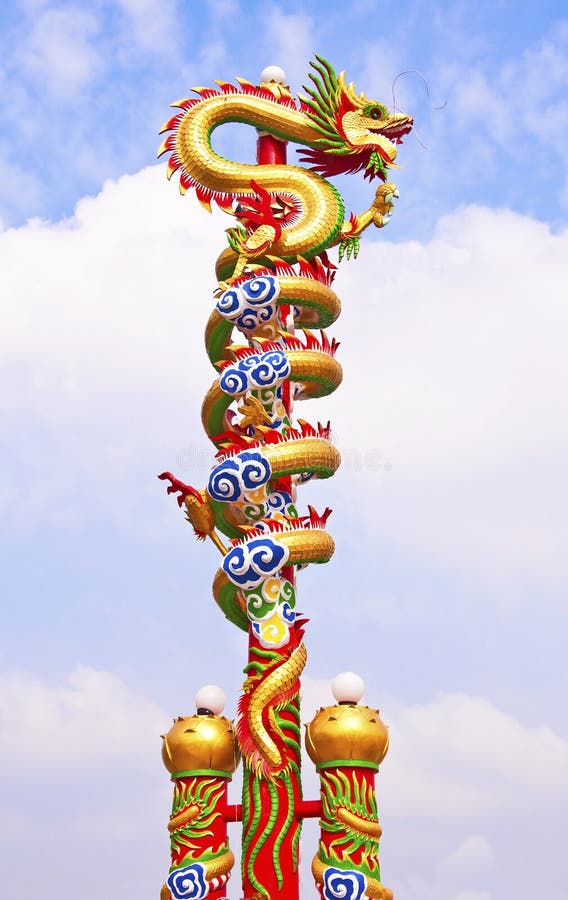 Chinese dragon statue stock photo. Image of temple, blue - 45688574