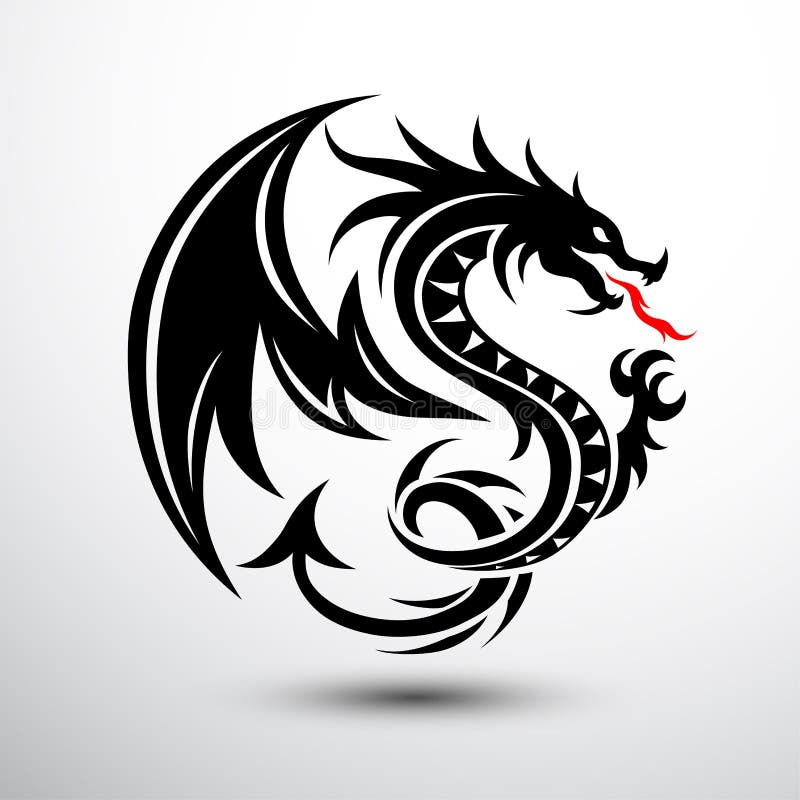 Chinese Dragon symbol stock vector. Illustration of fire - 258752319