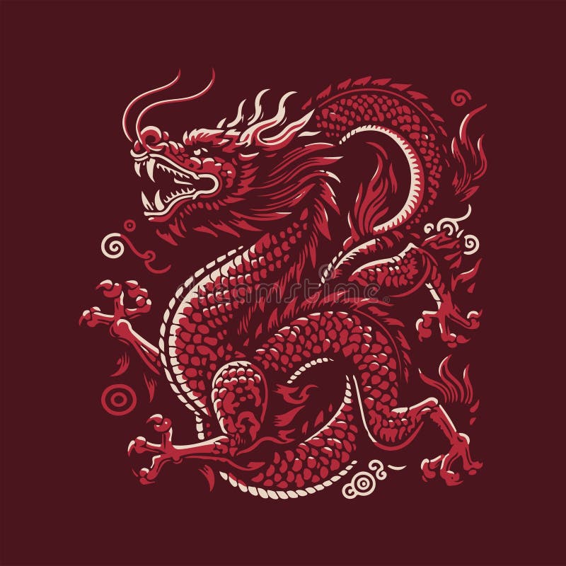 Chinese Dragon Vector Design Illustration Stock Vector - Illustration ...