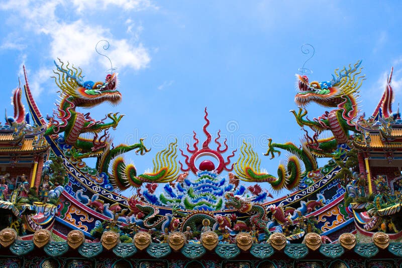 Chinese draken stock foto. Image of vertoning, tempel - 25078944