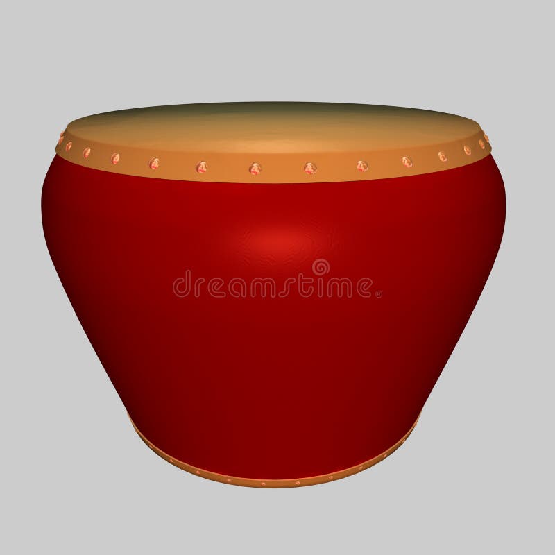 Chinese drum stock illustration. Illustration of sound - 7395158