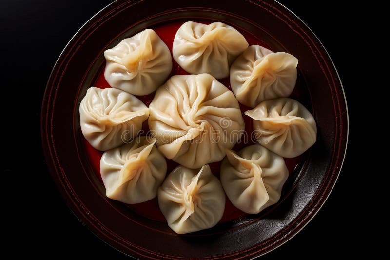 Chinese Dumpling Top View. Generative Ai Stock Illustration ...