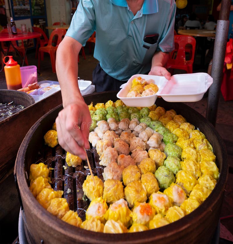 Chinese Dumplings in Bamboo Steamer Stock Photo - Image of ready ...