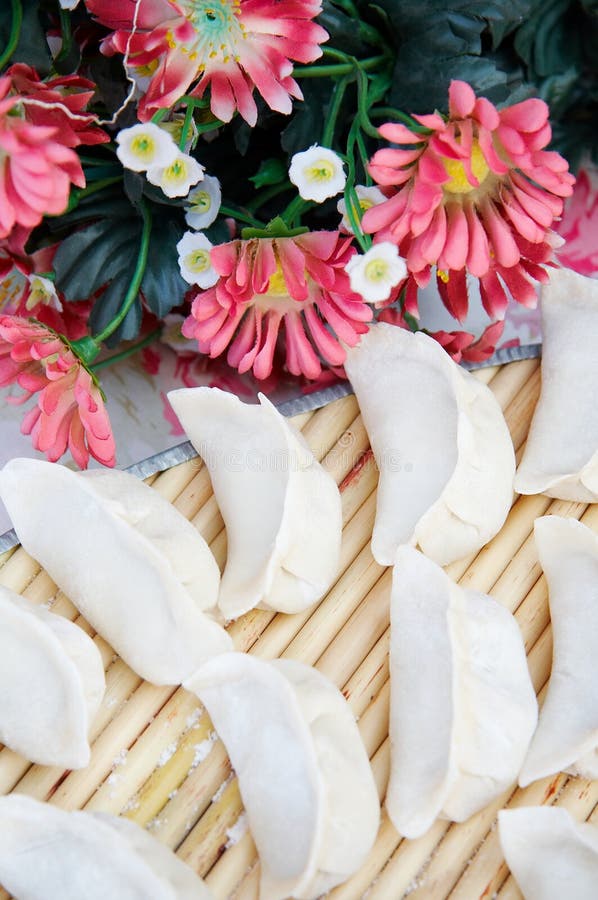 Chinese Dumpling in a Bamboo Steamer Stock Photo - Image of steam ...