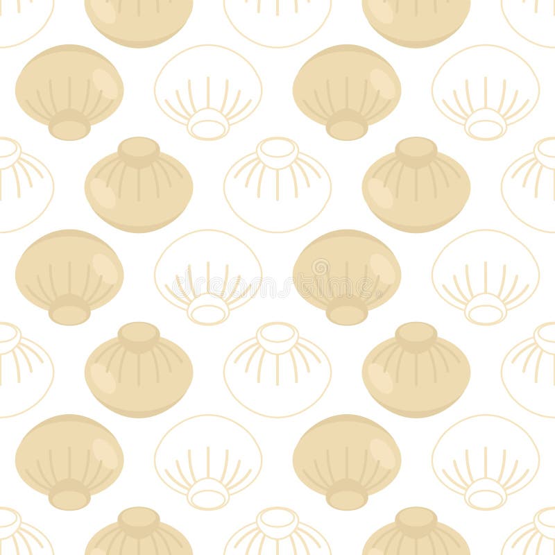 Chinese Dumplings Pattern Seamless. Food Vector Texture Stock Vector ...