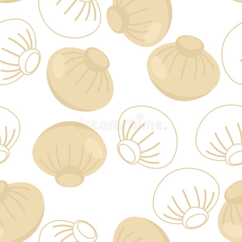Chinese Dumplings Pattern Seamless. Food Vector Texture Stock Vector ...