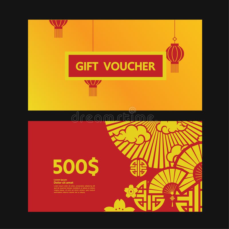 Chinese Element for Banner or Gift Voucher Design. Editorial ...