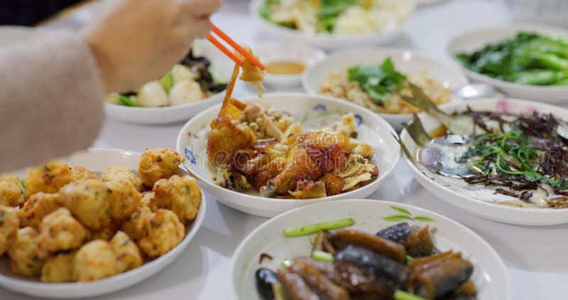 Chinese family dinner home stock photo. Image of meat - 254359618