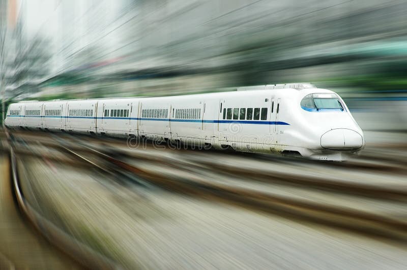 Head on view of fast train stock photo. Image of cloudscape - 21893524