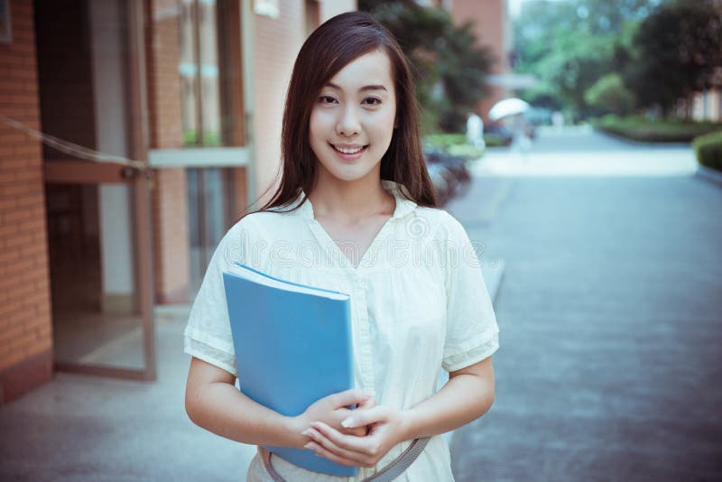 Chinese Female College Student Stock Image - Image of closeup, chinese ...
