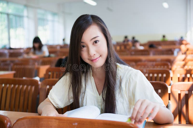 Chinese Female College Student Stock Image - Image of closeup, chinese ...