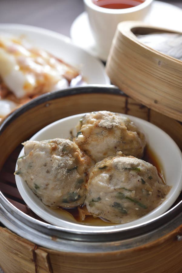Chinese Fish ball dim sum stock photo. Image of burn - 127263250