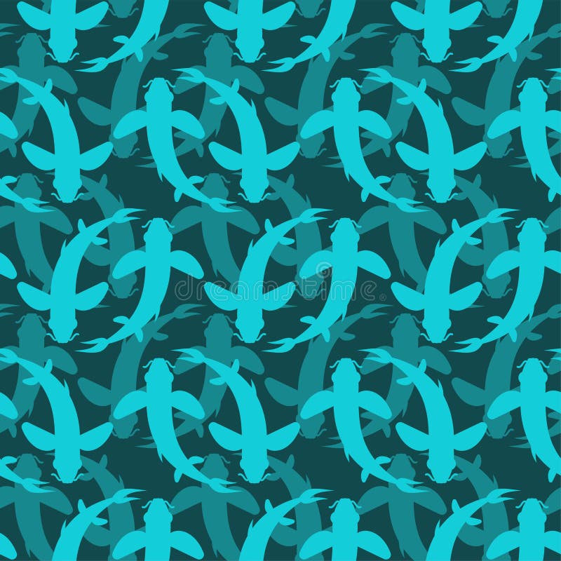 Chinese Fish Pattern Seamless. Fishes Background Stock Vector ...