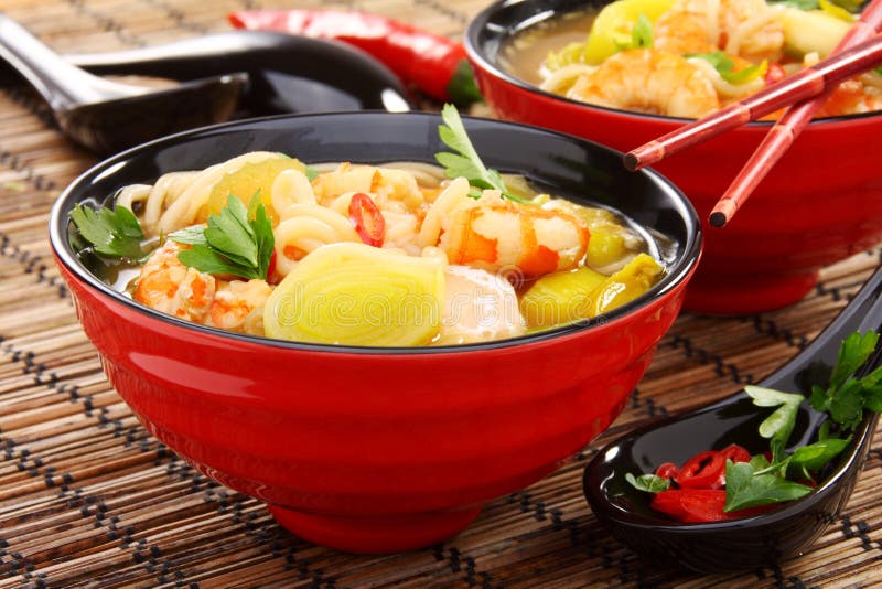 Chinese Fish Soup with Shrimp. Stock Photo - Image of chopsticks, dish ...