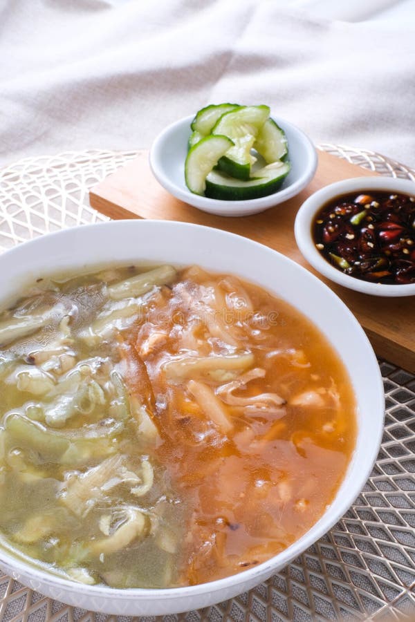 Chinese Fish Soup with Two Colour Stock Image - Image of soup, meat ...