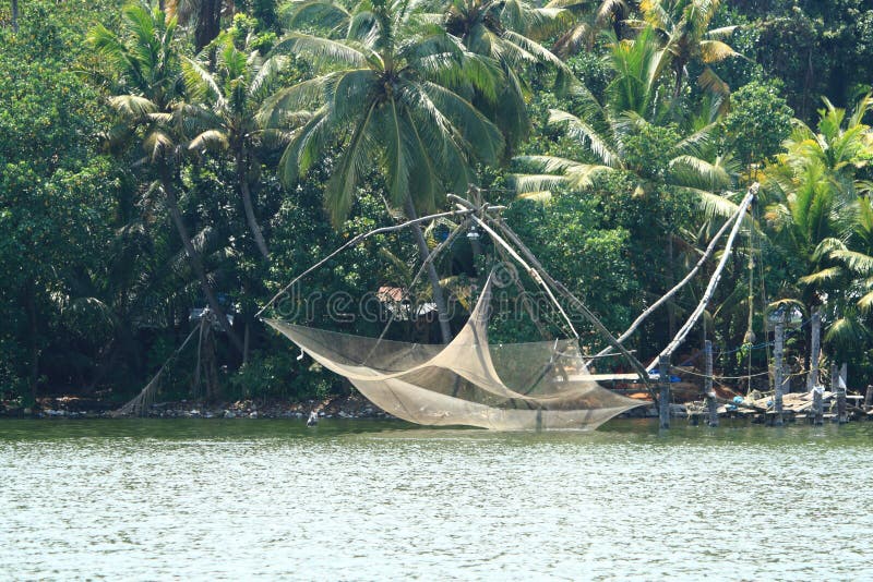 Chinese Fishing Net stock image. Image of knotting, ashtamudi - 13058787