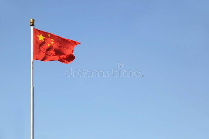Chinese Flag stock image. Image of blue, real, pole, ripple - 24428309