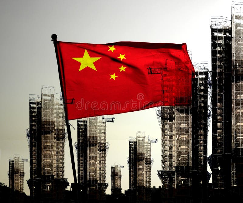 Chinese Flag and Blue Sky. Waving To the Blue Sky Stock Photo - Image ...