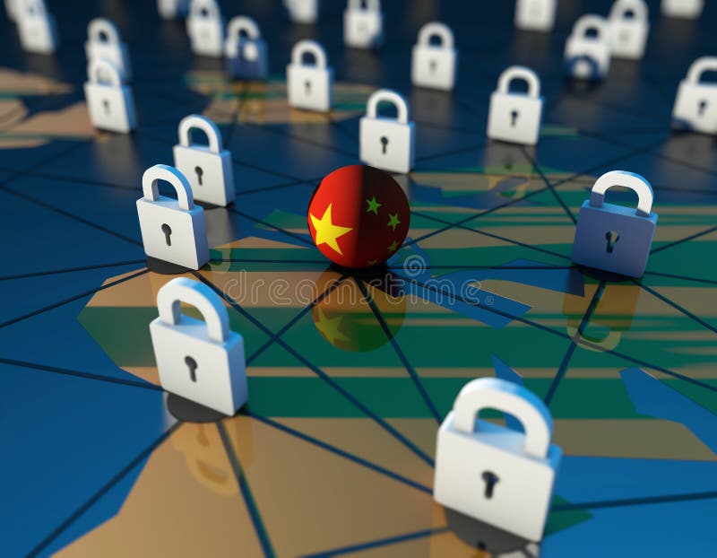 Chinese Flag Earth and Network Technology, Global Network Security and ...