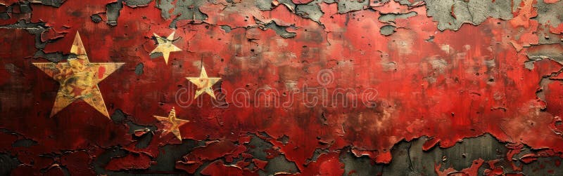 Chinese Flag Inspired Abstract Wall Texture Pattern for Background ...
