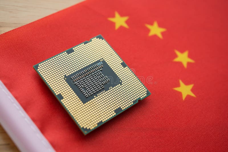 Chinese Flag Made of CPU Computer (central Processing Unit). Stock ...