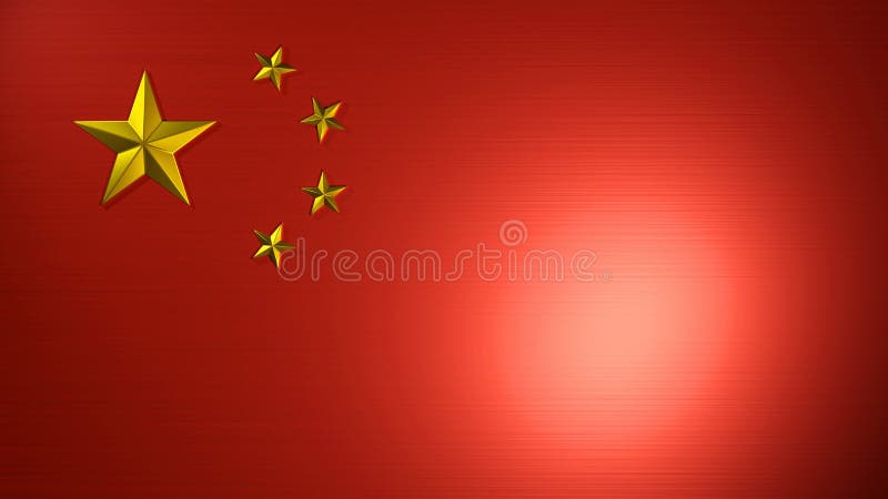 Chinese Flag. Flag of the People`s Republic of China. Metallic Effect ...