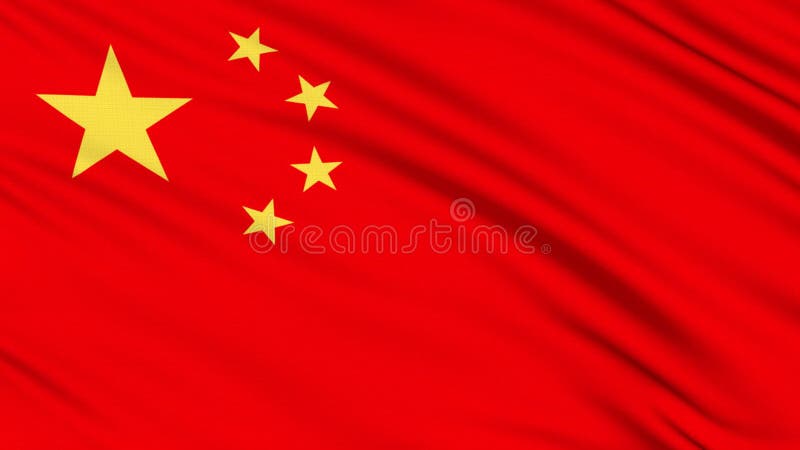 Chinese Flag Waving Gently on White Background Stock Video - Video of ...