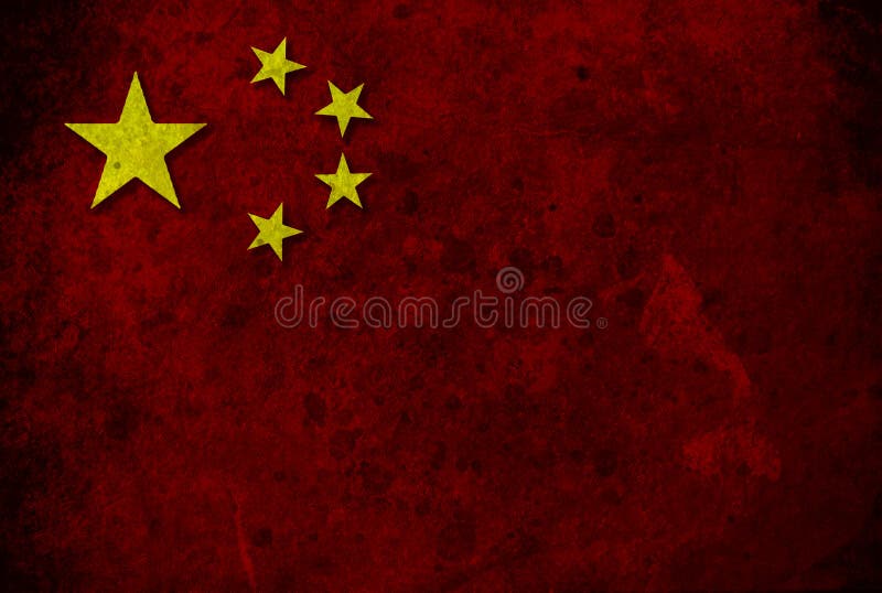 Chinese Flag with Rustic Effect Stock Illustration - Illustration of ...