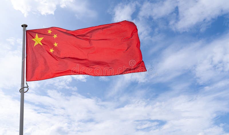 Chinese Flag is Waving in Wind. China Symbol Stock Photo - Image of ...