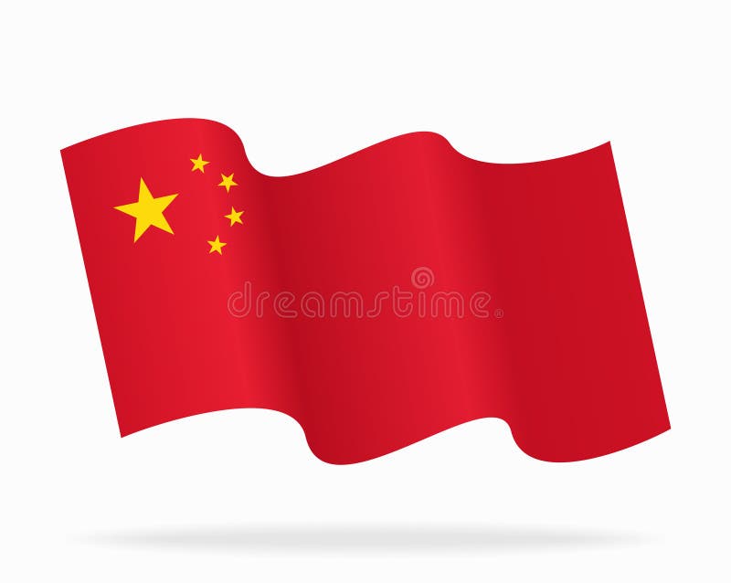 Chinese Flag Wavy Background Layout. Vector Illustration. Stock ...