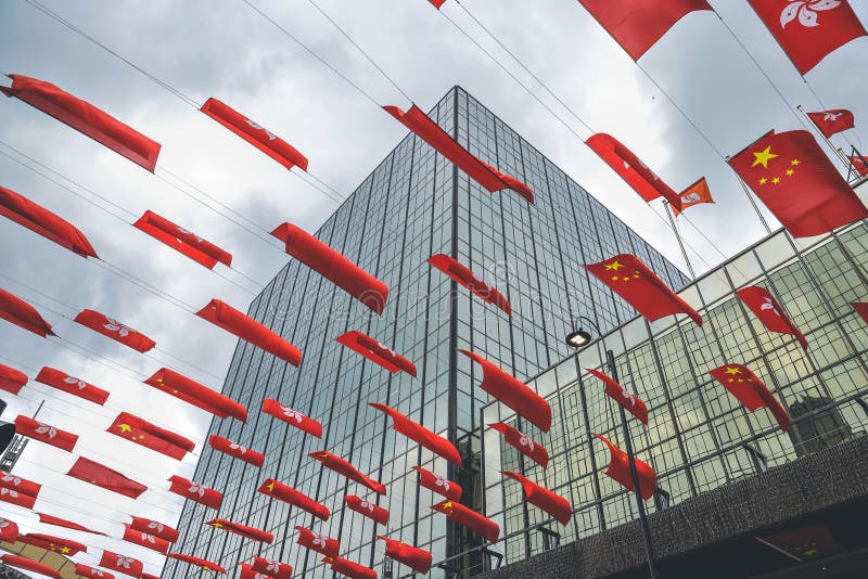 A Chinese Flags Hanging the Building, HK 1 OCT 2022 Editorial Photo ...