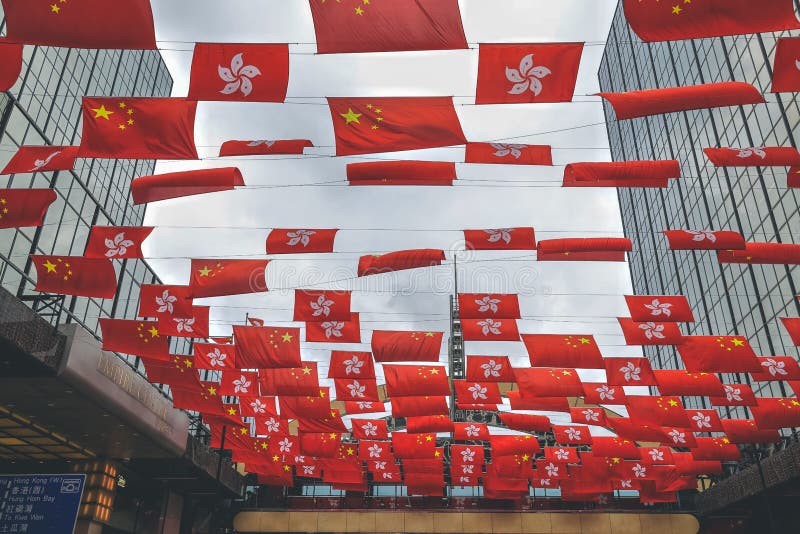 A Chinese Flags Hanging the Building, HK 1 OCT 2022 Editorial ...