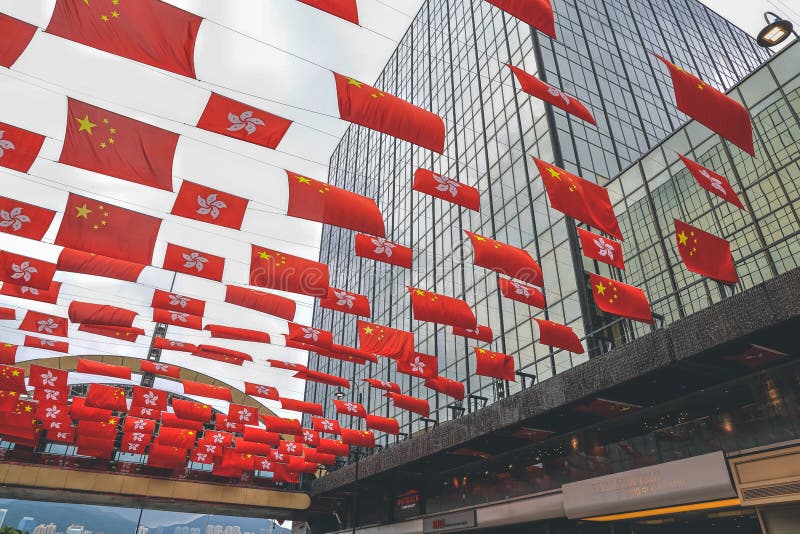 A Chinese Flags Hanging the Building, HK 1 OCT 2022 Editorial Image ...