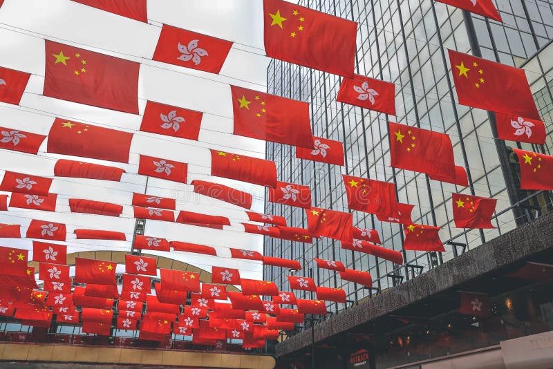 A Chinese Flags Hanging the Building, HK 1 OCT 2022 Editorial Image ...