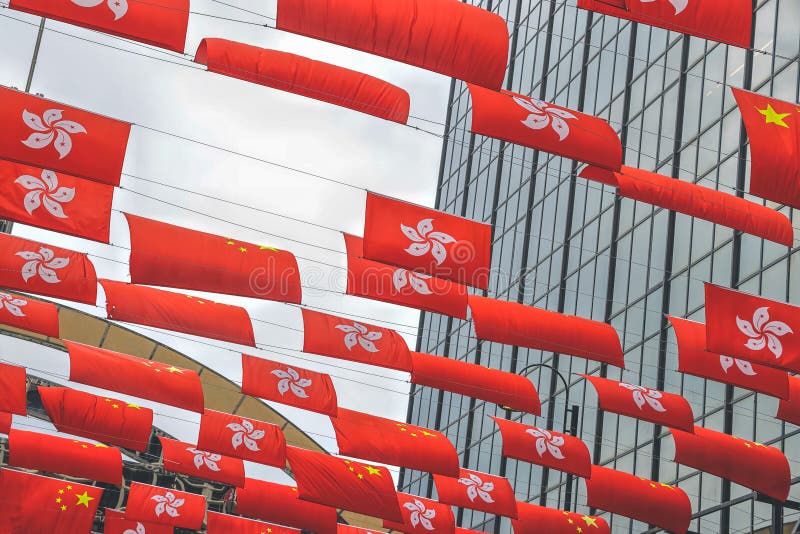 A Chinese Flags Hanging the Building, HK 1 OCT 2022 Editorial Stock ...