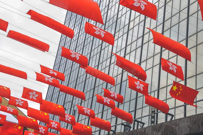 A Chinese Flags Hanging the Building, HK 1 OCT 2022 Editorial Photo ...