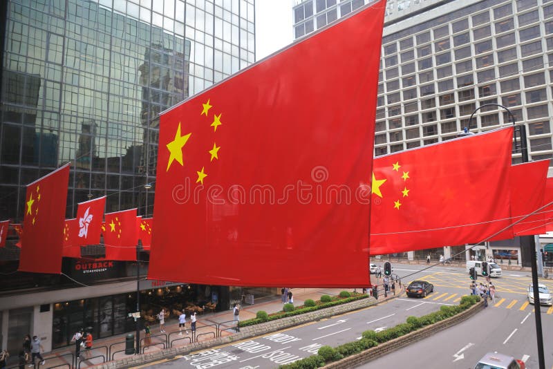 A Chinese Flags Hanging the Building, HK 1 OCT 2022 Editorial Image ...