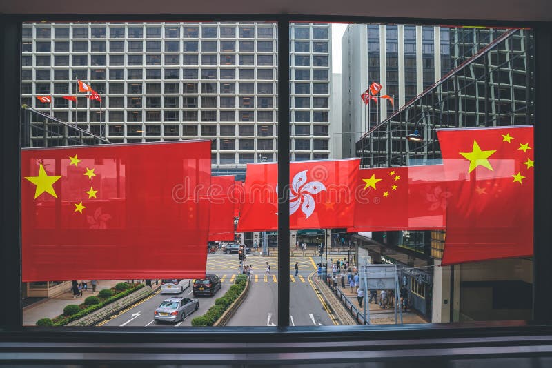 A Chinese Flags Hanging the Building, HK 1 OCT 2022 Editorial Stock ...