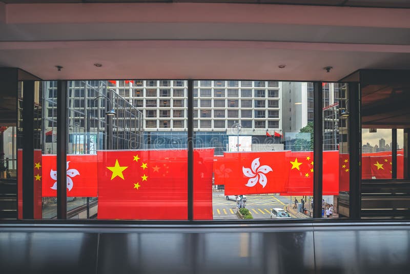 A Chinese Flags Hanging the Building, HK 1 OCT 2022 Editorial ...