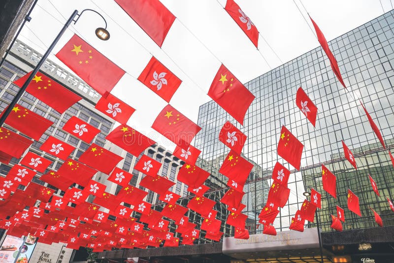 A Chinese Flags Hanging the Building, HK 1 OCT 2022 Editorial Stock ...