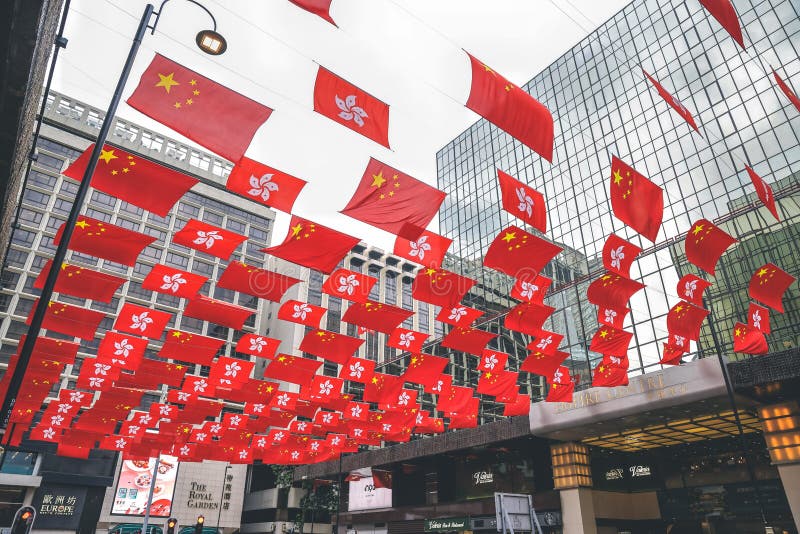 A Chinese Flags Hanging the Building, HK 1 OCT 2022 Editorial Stock ...