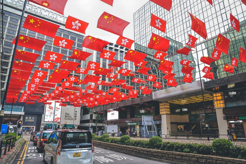 A Chinese Flags Hanging the Building, HK 1 OCT 2022 Editorial ...