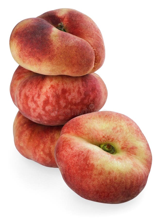 Chinese Flat Peaches with Half Stock Image - Image of eating, paraguay ...