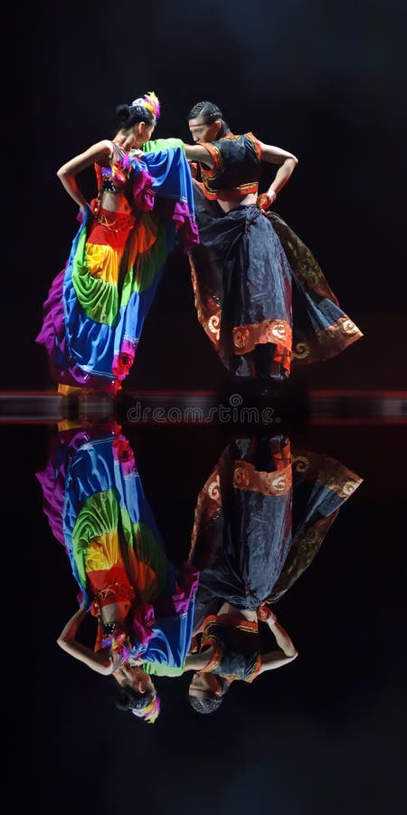Chinese Folk Dance : Taste of Yi Village Editorial Stock Image - Image ...