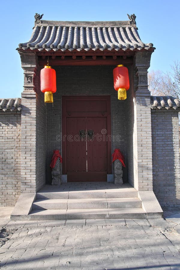 Chinese folk house gate stock photo. Image of festival - 50320300